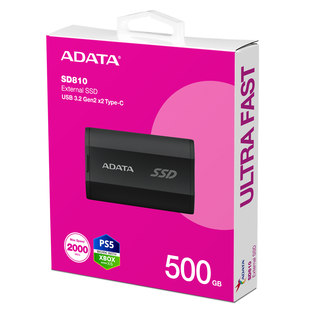 ADATA SSD Külső USB 3.2 500GB SD810, Type-C, Fekete - CHS Hungary Kft.