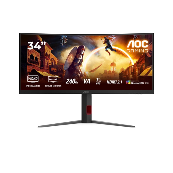 AOC Ívelt Gaming 240Hz monitor 34" CU34G4Z, 3440x1440, 21:9, 450cd/m2 ...