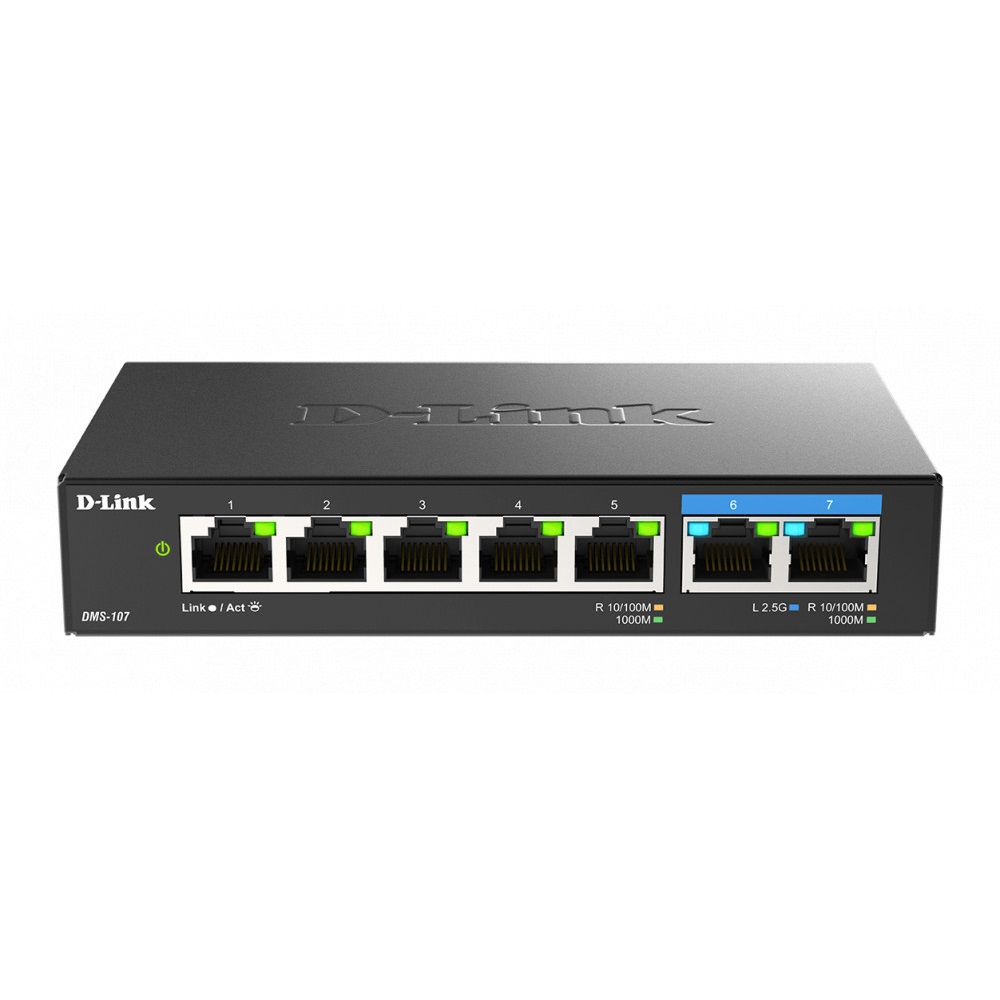 D-LINK Switch 5x1000Mbps + 2x2.5Gbps Multi-Gigabit Fémházas Asztali ...