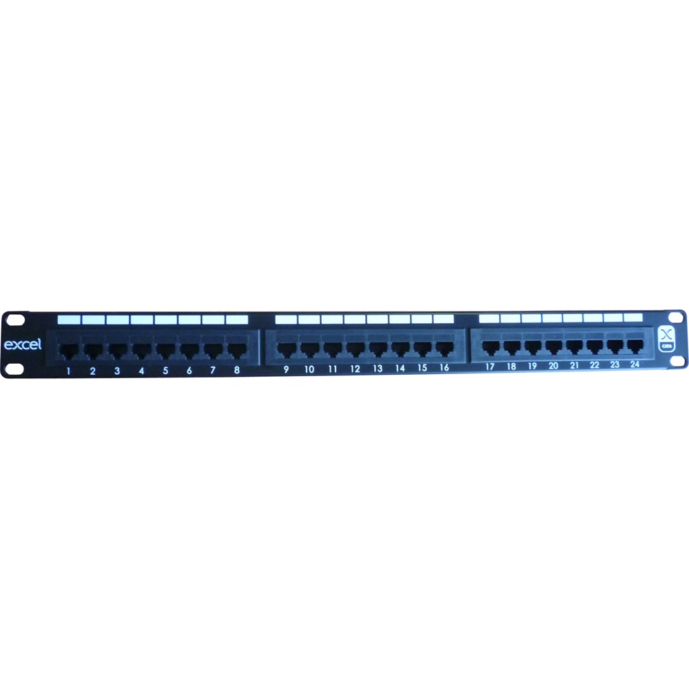 EXCEL Patch panel Cat.6 UTP 24 portos 1U, fekete - CHS Hungary Kft.