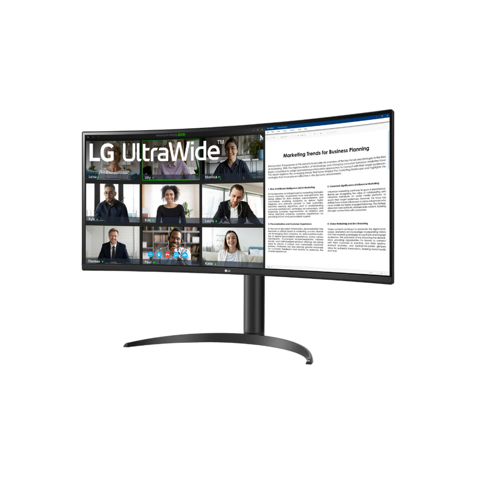 LG ívelt monitor 34" 34WR55QK, 3440x1440, 21:9, 300cd/m2, 5ms, HDMIx2 ...