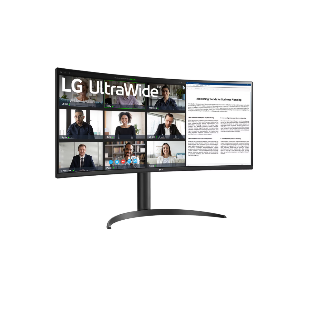LG ívelt monitor 34" 34WR55QK, 3440x1440, 21:9, 300cd/m2, 5ms, HDMIx2 ...