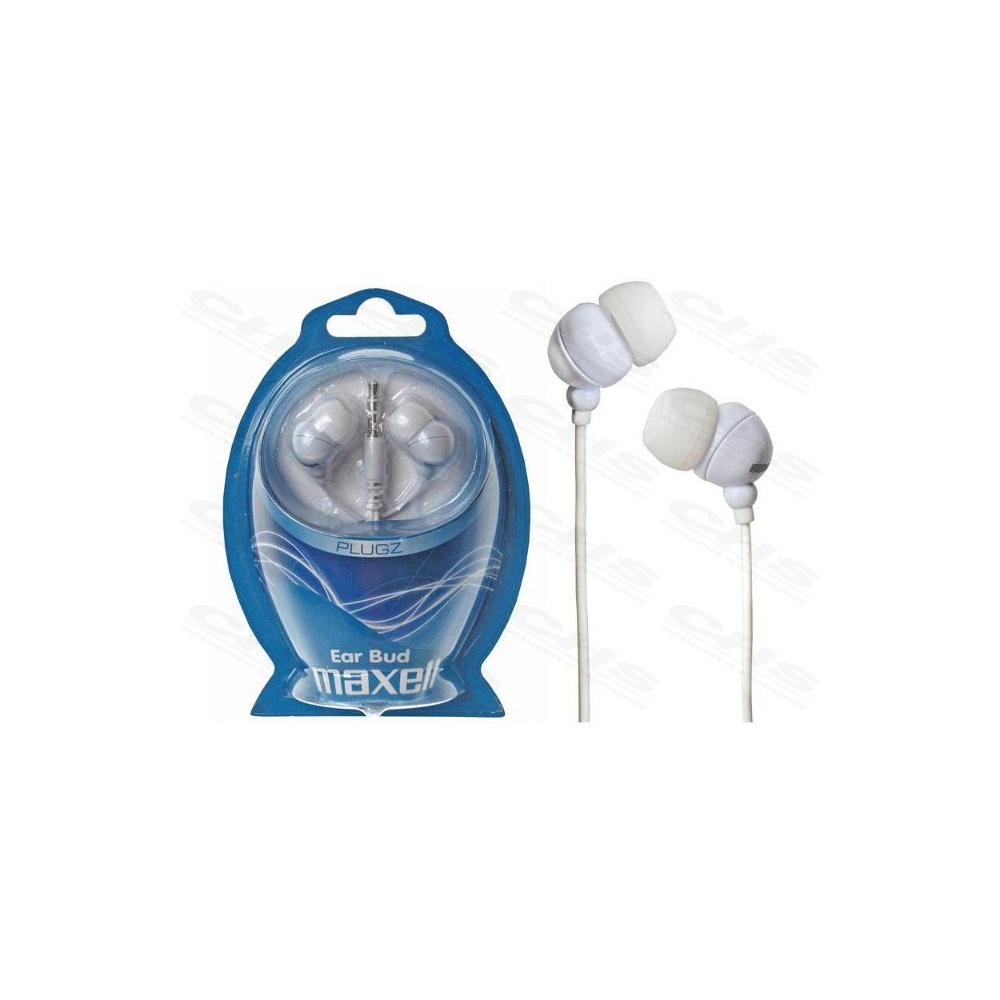 MAXELL Fülhallgató PLUGZ 3.5mm jack, Fehér - CHS Hungary Kft.