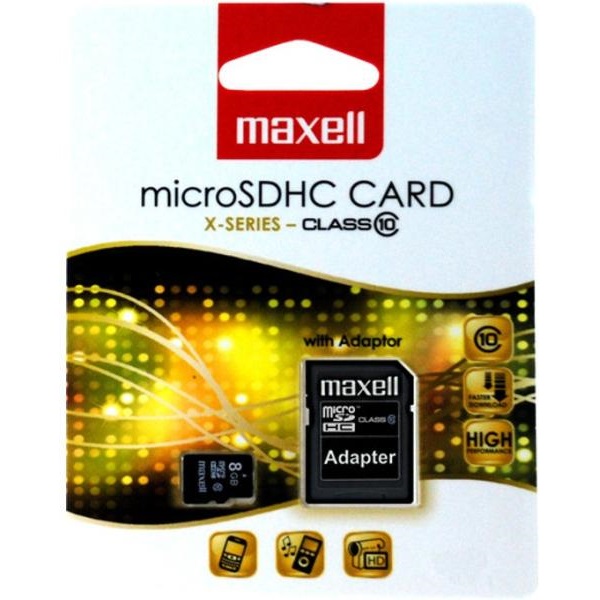 MAXELL Memóriakártya MicroSDHC 8GB X-Series + Adapter Class10 - CHS ...