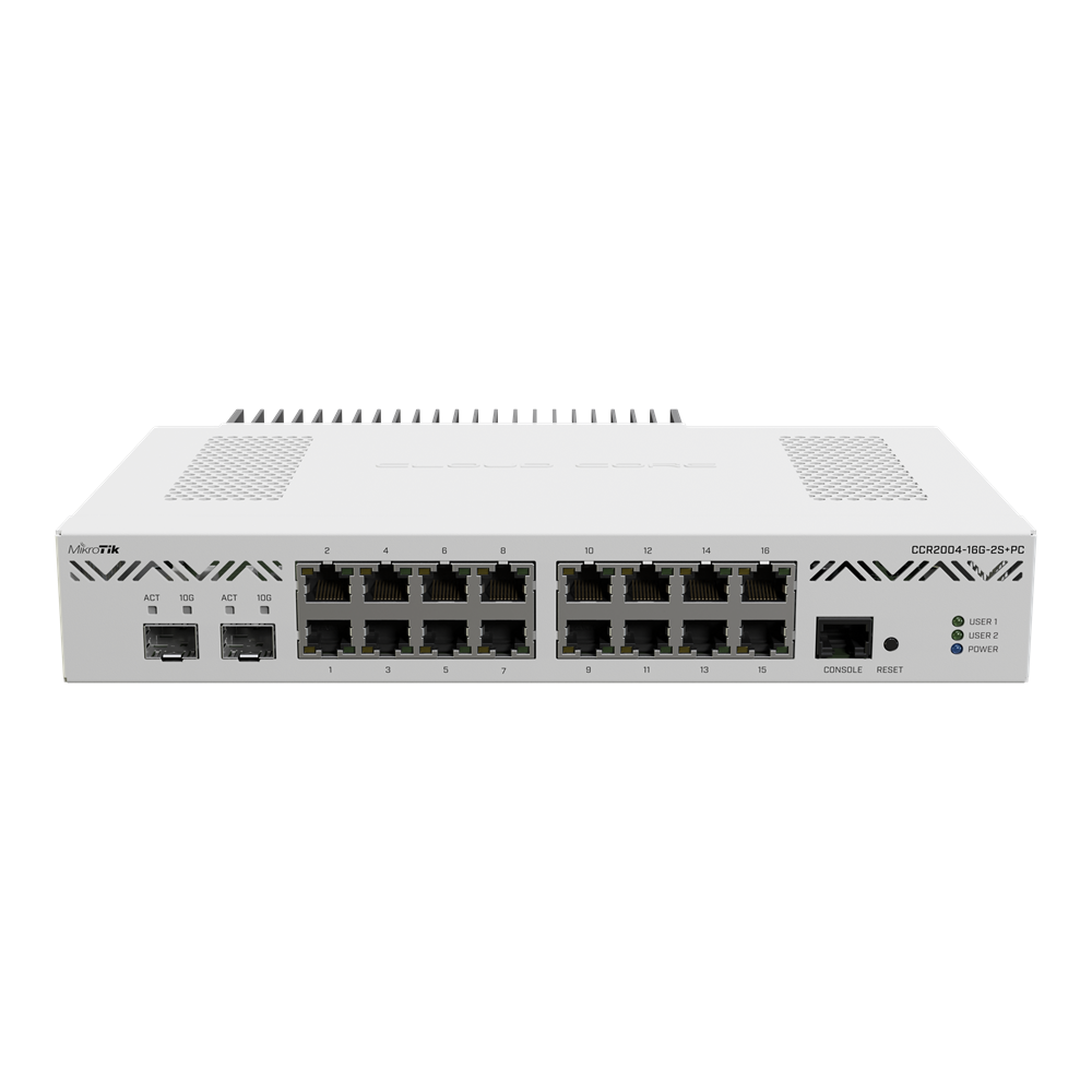 MIKROTIK Vezetékes Cloud Core Router 16x1000Mbps + 2x10Gbit SFP+ ...