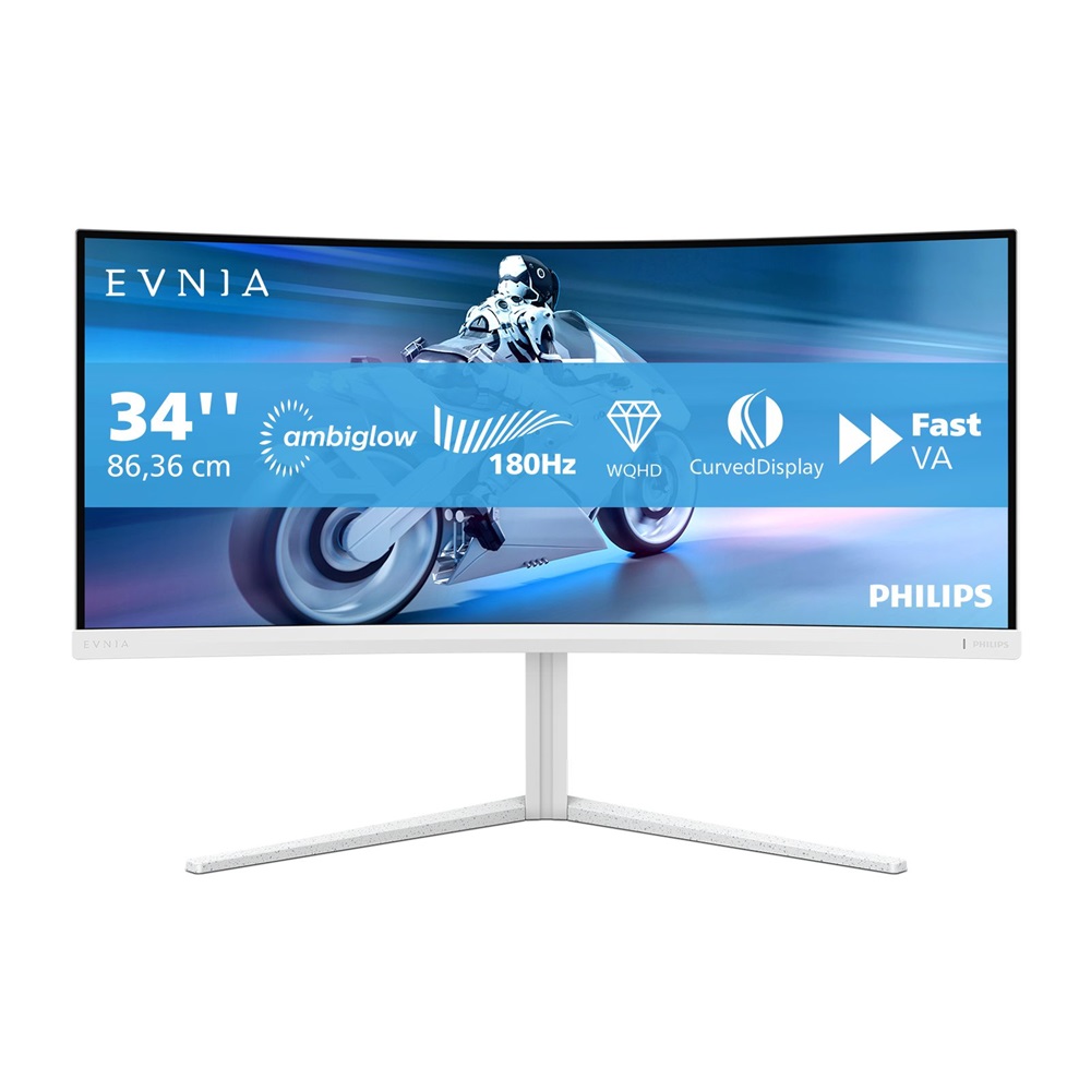 Philips EVNIA 180Hz ívelt monitor 34", 34M2C5501A/00, 3440x1440, 21:9 ...