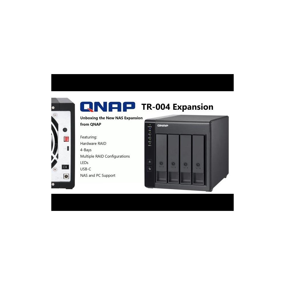 QNAP NAS 4 fiókos RAID bővítőegység, NAS-hoz és PC-hez, 1xUSB3.2 (Type-C), Asztali - TR-004 ...