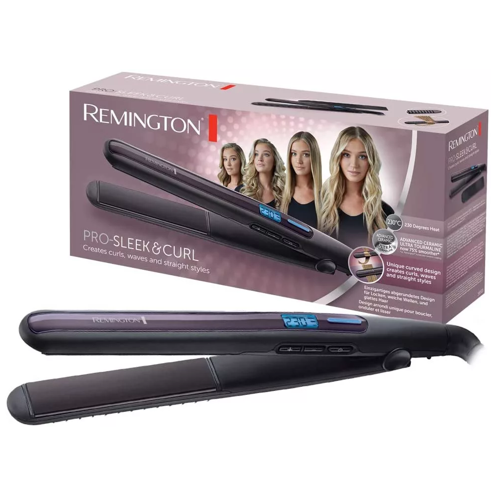 REMINGTON PRO-Sleek & Curl S6505 hajsimító, professzionális hajformázó ...