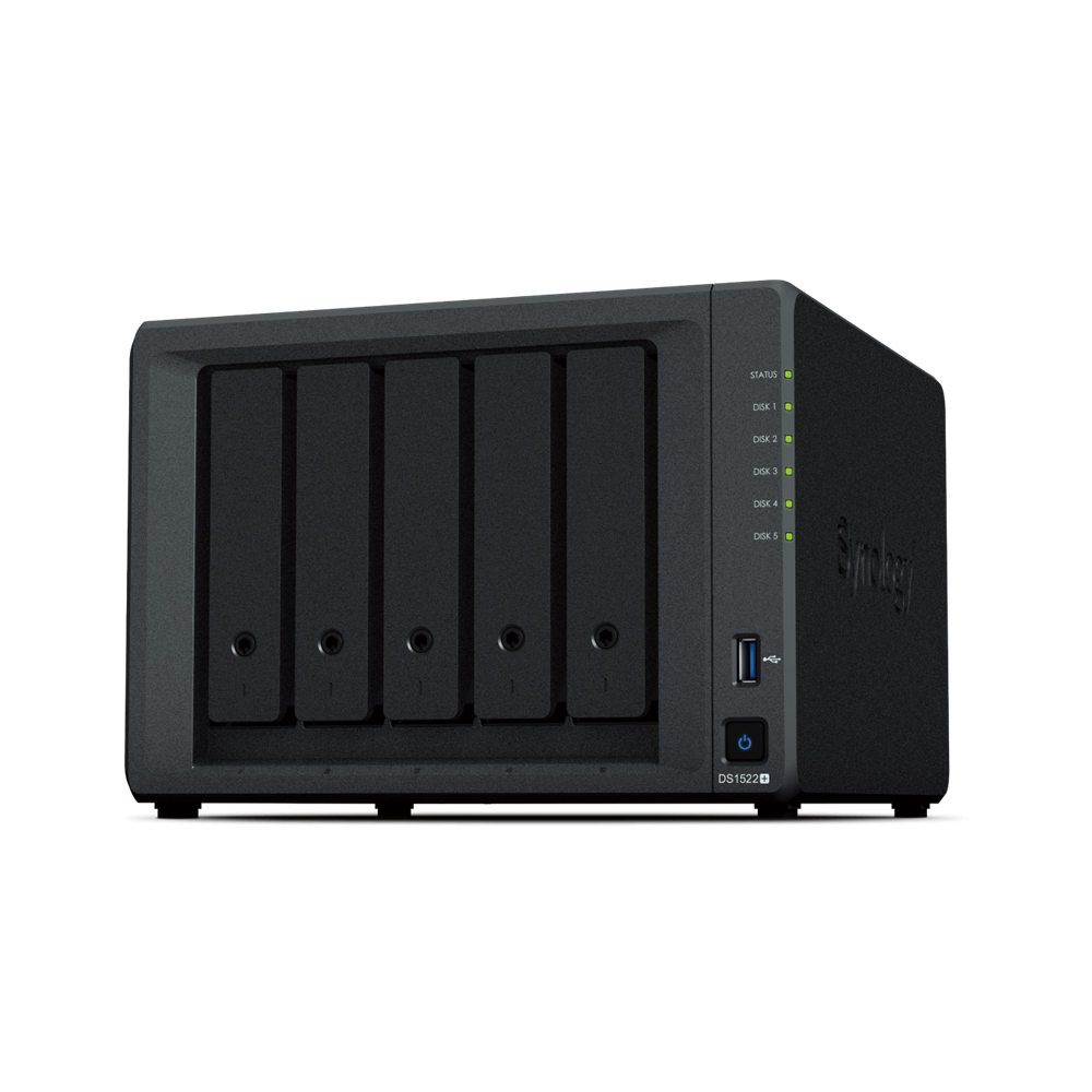 SYNOLOGY NAS 5 Fiókos AMD Ryzen R1600 2x2,6GHz, 8GB DDR4, 4x1GbE ...
