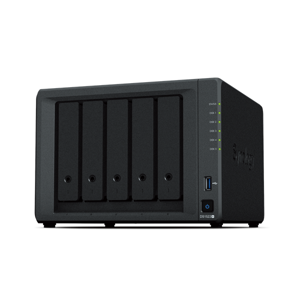 SYNOLOGY NAS 5 Fiókos AMD Ryzen R1600 2x2,6GHz, 8GB DDR4, 4x1GbE ...