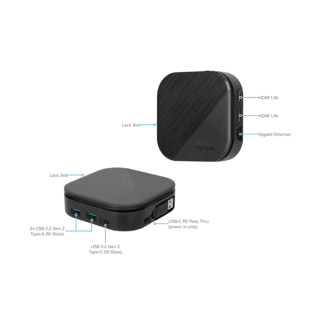 TARGUS Dock / USB-C® Universal Dual HD Docking Station with 80W PD Pass ...