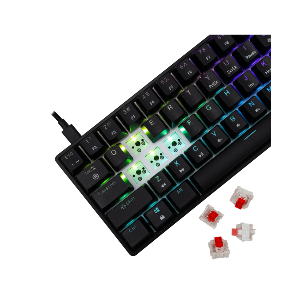 WHITE SHARK GK-004113B/R-HU SHINOBI-2/B-R-HU mech. bill. 62 piros gomb ...