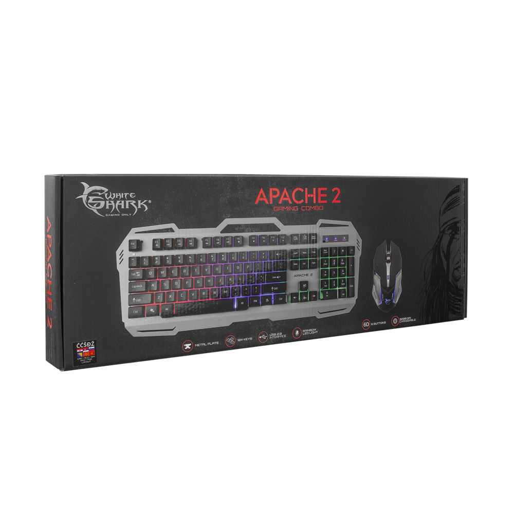 White Shark APACHE-2HU Combo gamer billetyűzet (magyar) + GAMER EGÉR ...